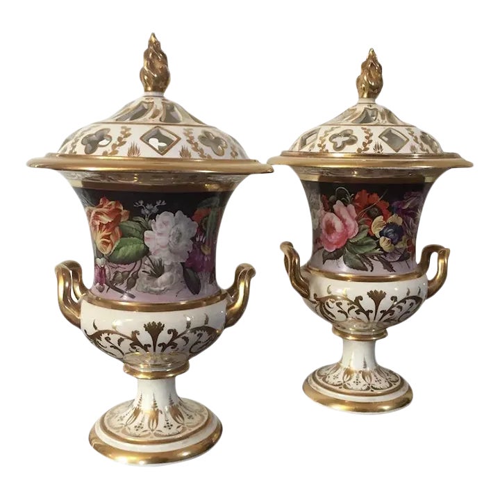 Antique Early 19th Century English Regency Porcelain Campagna Urns - A ...