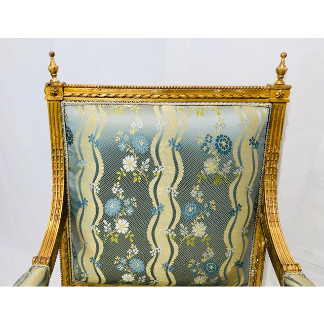 Early 20th Century Gilded French Louis Arm Chair | Chairish