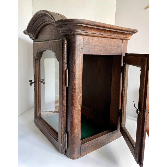 Antique Clock Hood Converted Glass Front Display Curio Cabinet | Chairish
