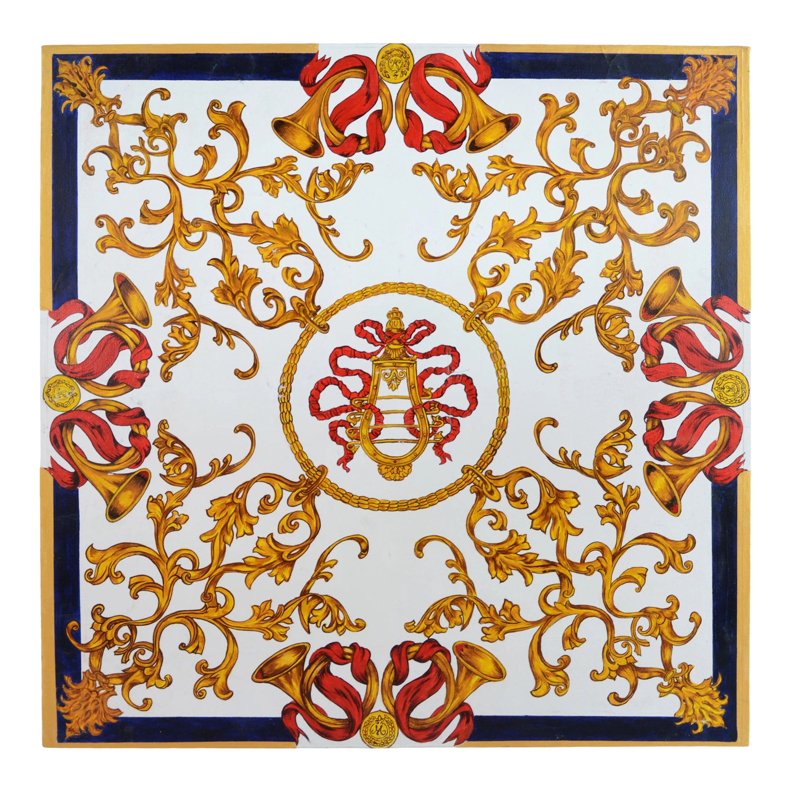 Vintage European Style Pattern Drawn on Board | Chairish