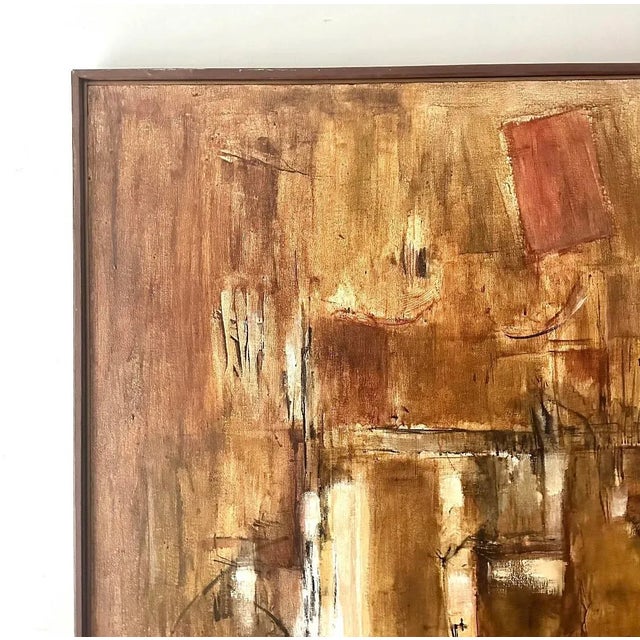 Mid Century Abstract Expressionist Oil on Canvas Painting by George ...