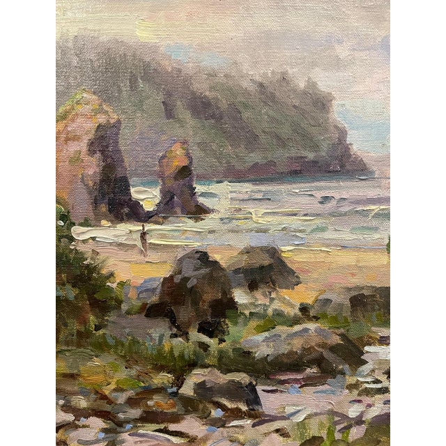 Framed Oil on Canvas "Trinidad Bay - Eureka" Beach Scene, Jeff ...