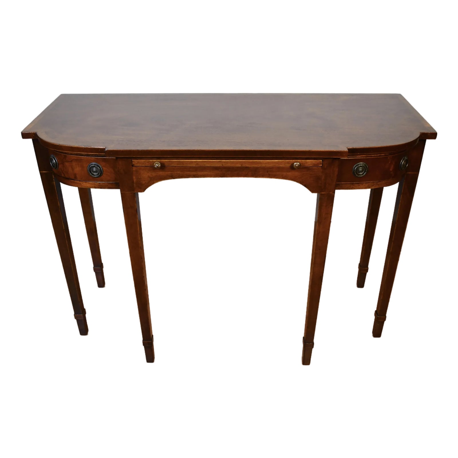 1910s Antique Dokon n.y English Regency Mahogany Banded Satinwood ...