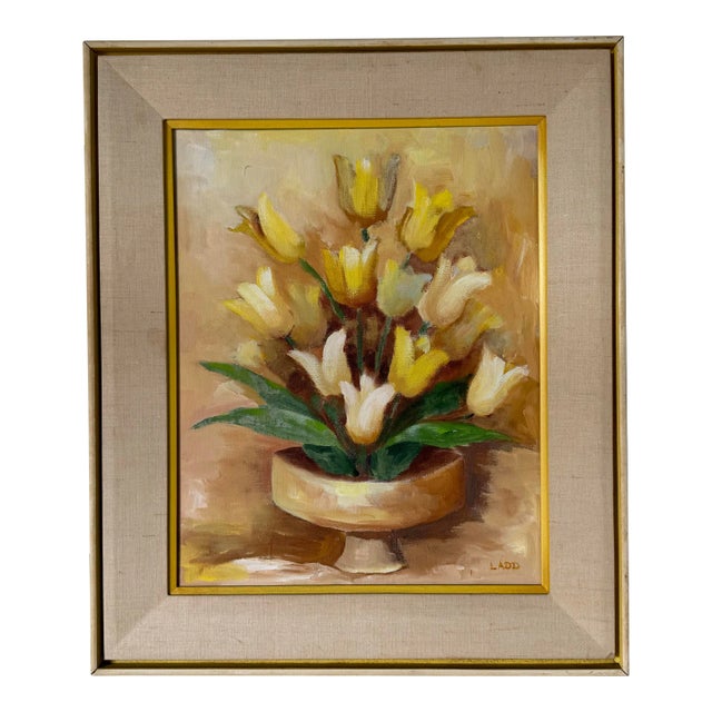 70's Ladd Prucha " Tulips " Original Still Life Oil on Canvas Painting ...