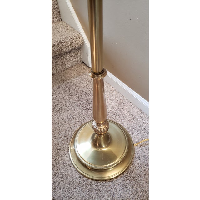 Late 20th Century Vintage Frederick Cooper Brass Floor Lamp With Round ...