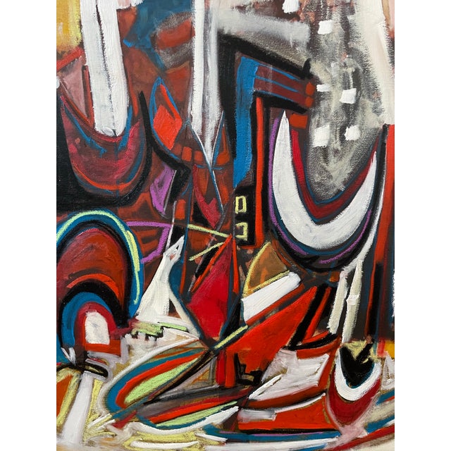 Large Listed John Schwab Original Abstract Expressionist Oil Painting ...