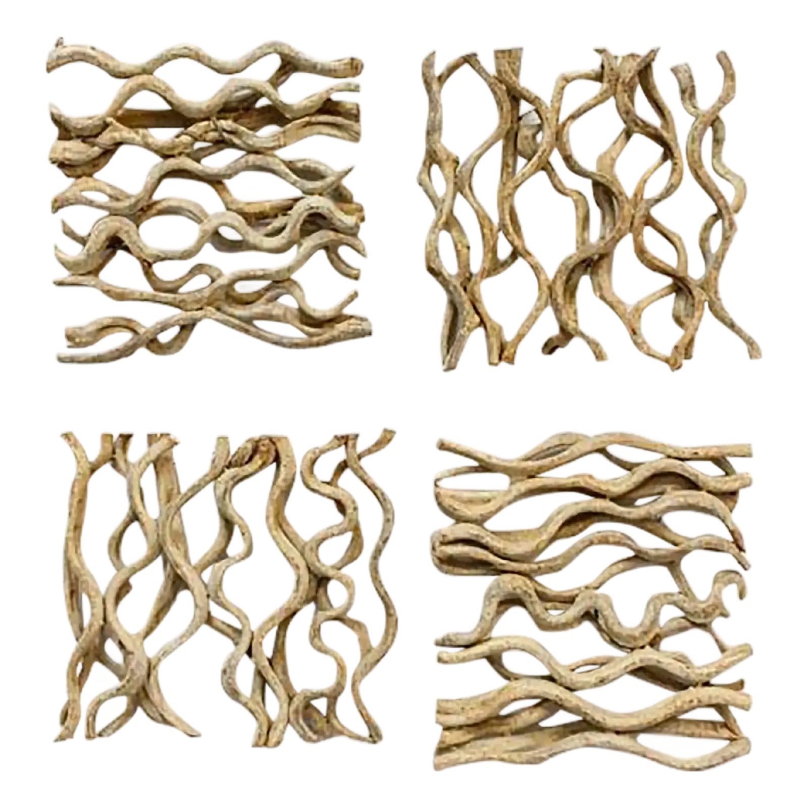 Large Vine Square Grouping - Wall Art Set of 4 | Chairish
