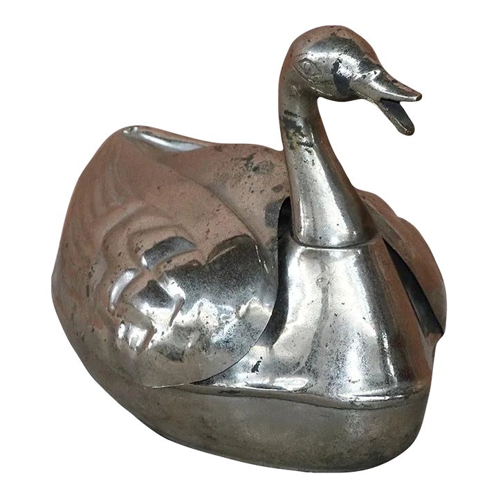 Vintage Rustic Iron Swan Box | Chairish