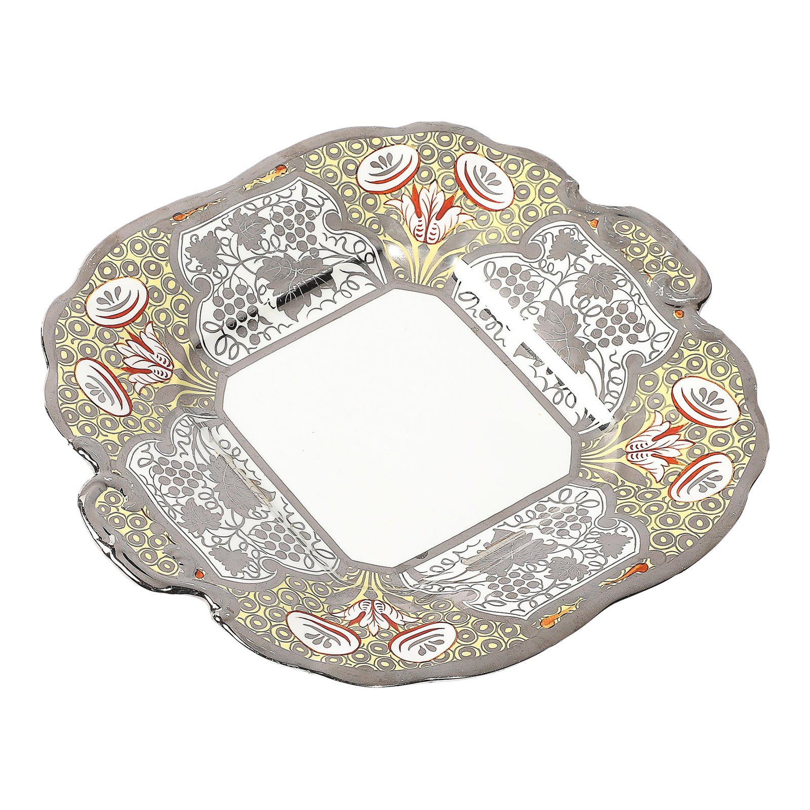 Art Deco Wedgewood Porcelain Floral and Grapevine White Gold Overlay ...