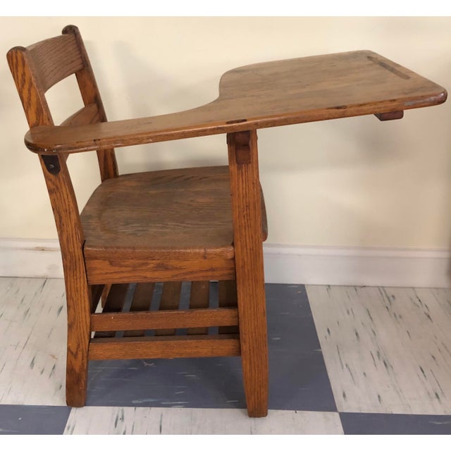 1940s Vintage Wooden School Desk Chair Chairish