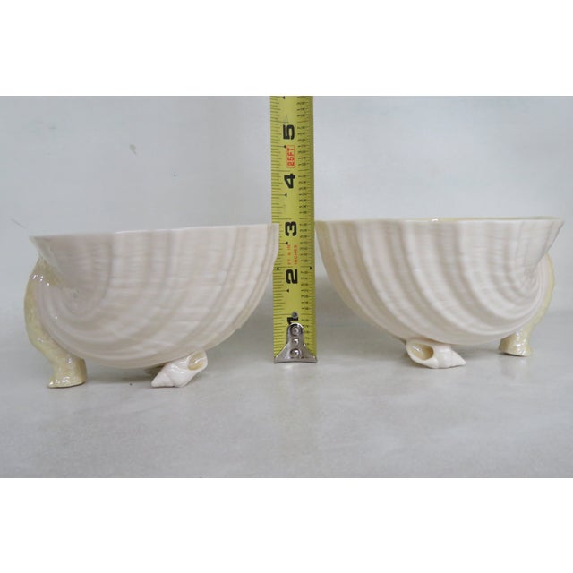 Belleek Bone China Neptune Sea Shell Shaped Bowls Seashell Feet a Pair ...