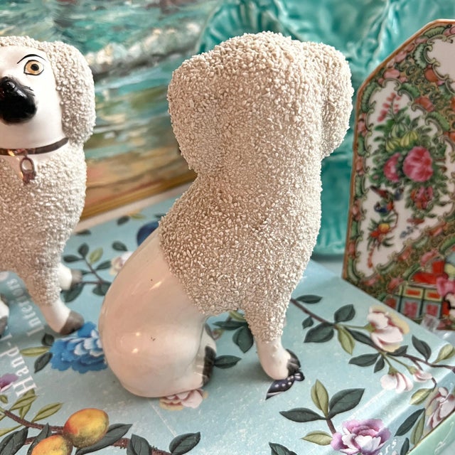 20th Century Staffordshire Confetti Dog Figurines - a Pair | Chairish