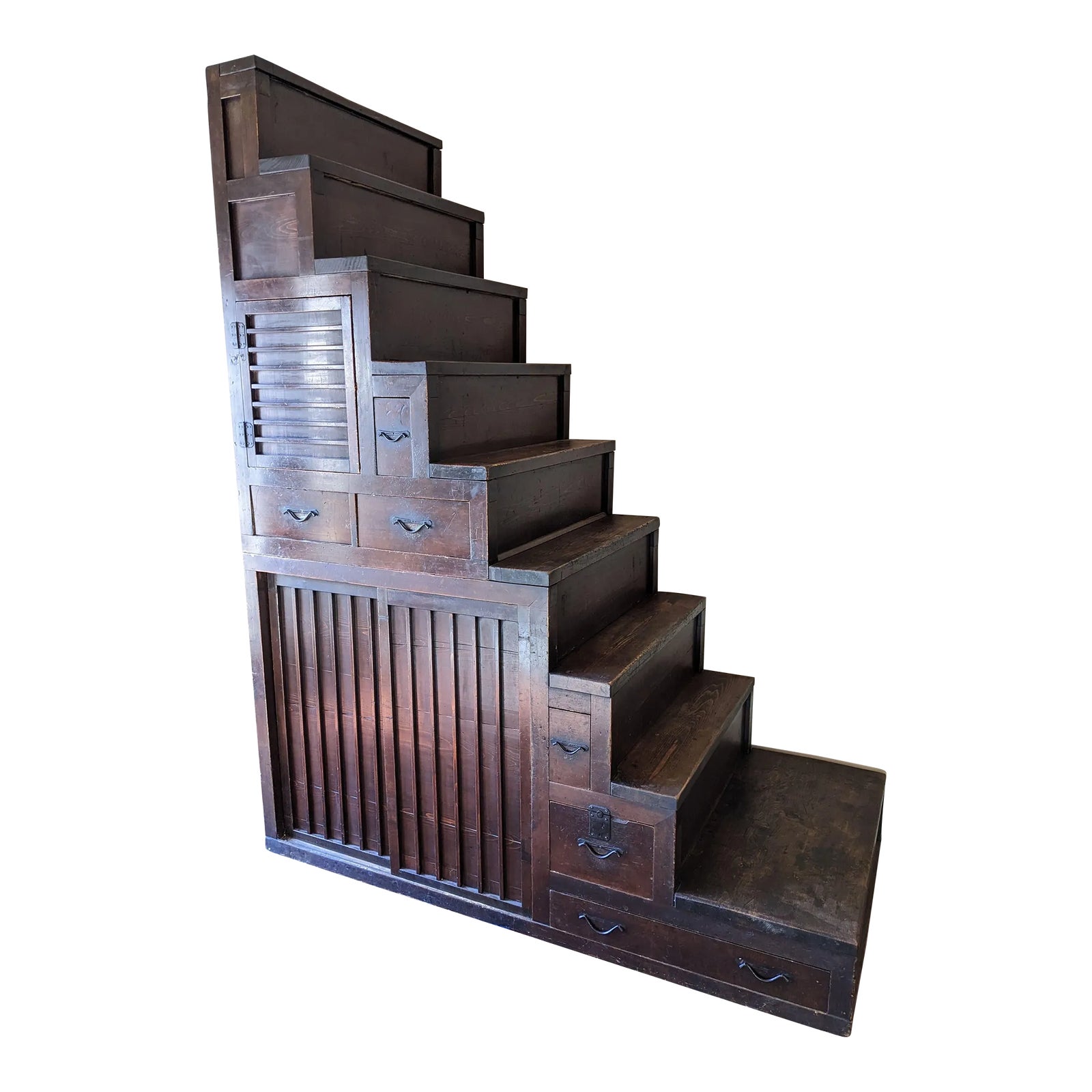 Late 19th Century Antique Japanese Kaidan Tansu Step Chest | Chairish