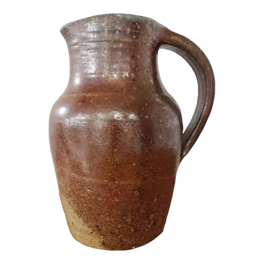 Mid 20th Century Japanese Studio Pottery Manganese Redware Pitcher ...