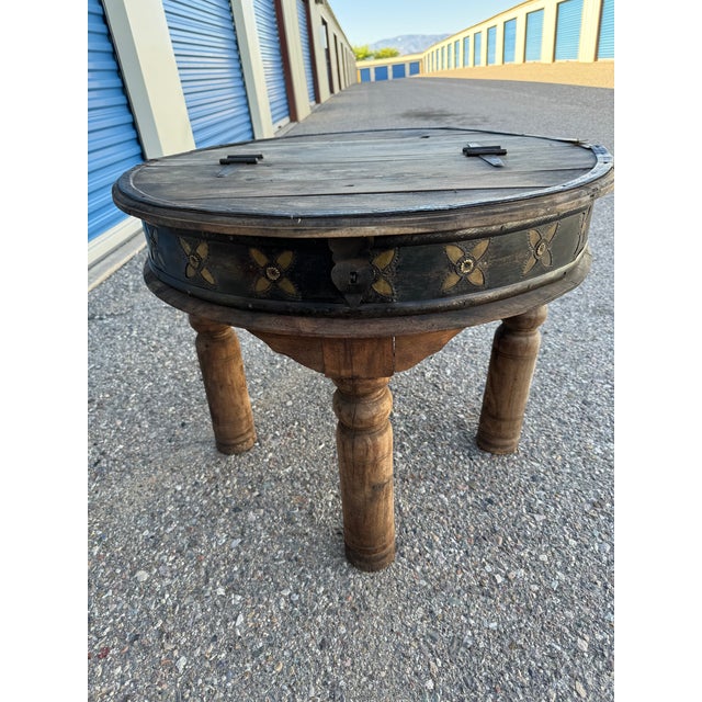 1920s Antique Indian Bullock Cart Wheel Table | Chairish