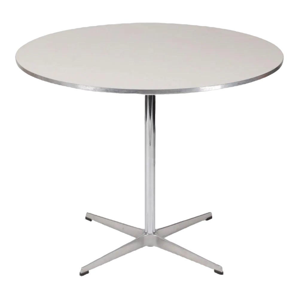 White Laminate Café Table by Arne Jacobsen for Fritz Hansen | Chairish