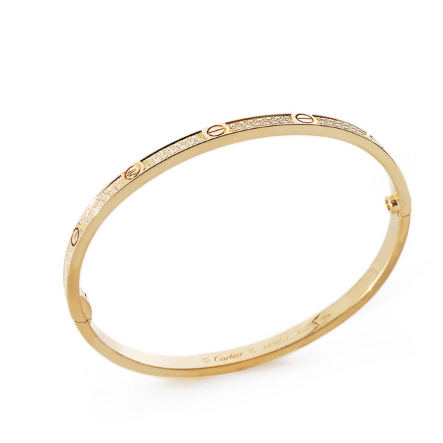 Cartier Love Bracelet, Small Model, Paved [Yellow Gold] | Chairish