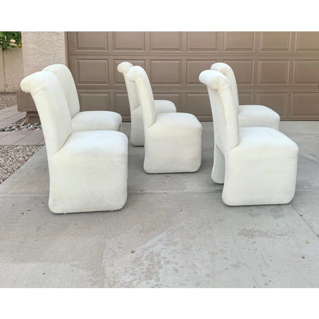 Postmodern Waterfall Dining Chairs Attributed to Karl Springer - Set of ...