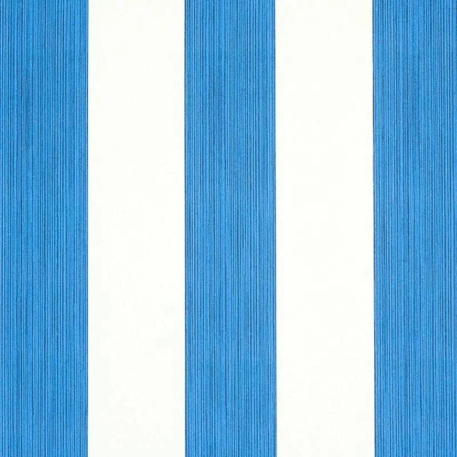 Schumacher Edwin Stripe Wide Wallpaper in Navy | Chairish