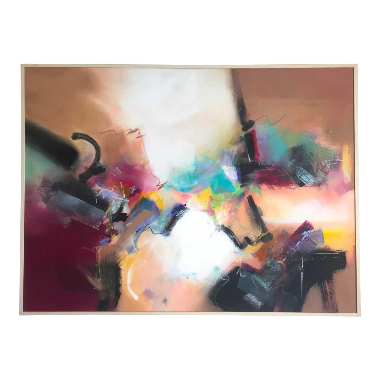 Monumental Framed Jack Roberts Abstract Expressionist Original Oil ...