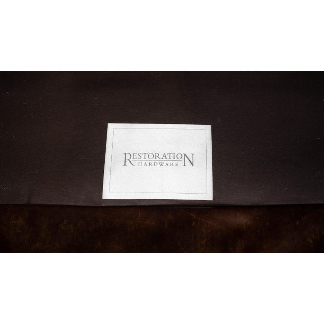 Restoration Hardware Churchill Cigar Leather Writer's Chair | Chairish