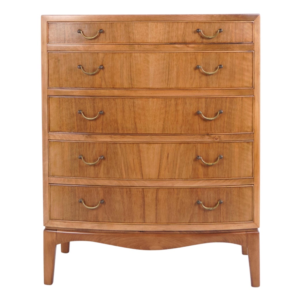Chest of Drawers in Flamed Walnut attributed to Ole Wanscher and A.J ...
