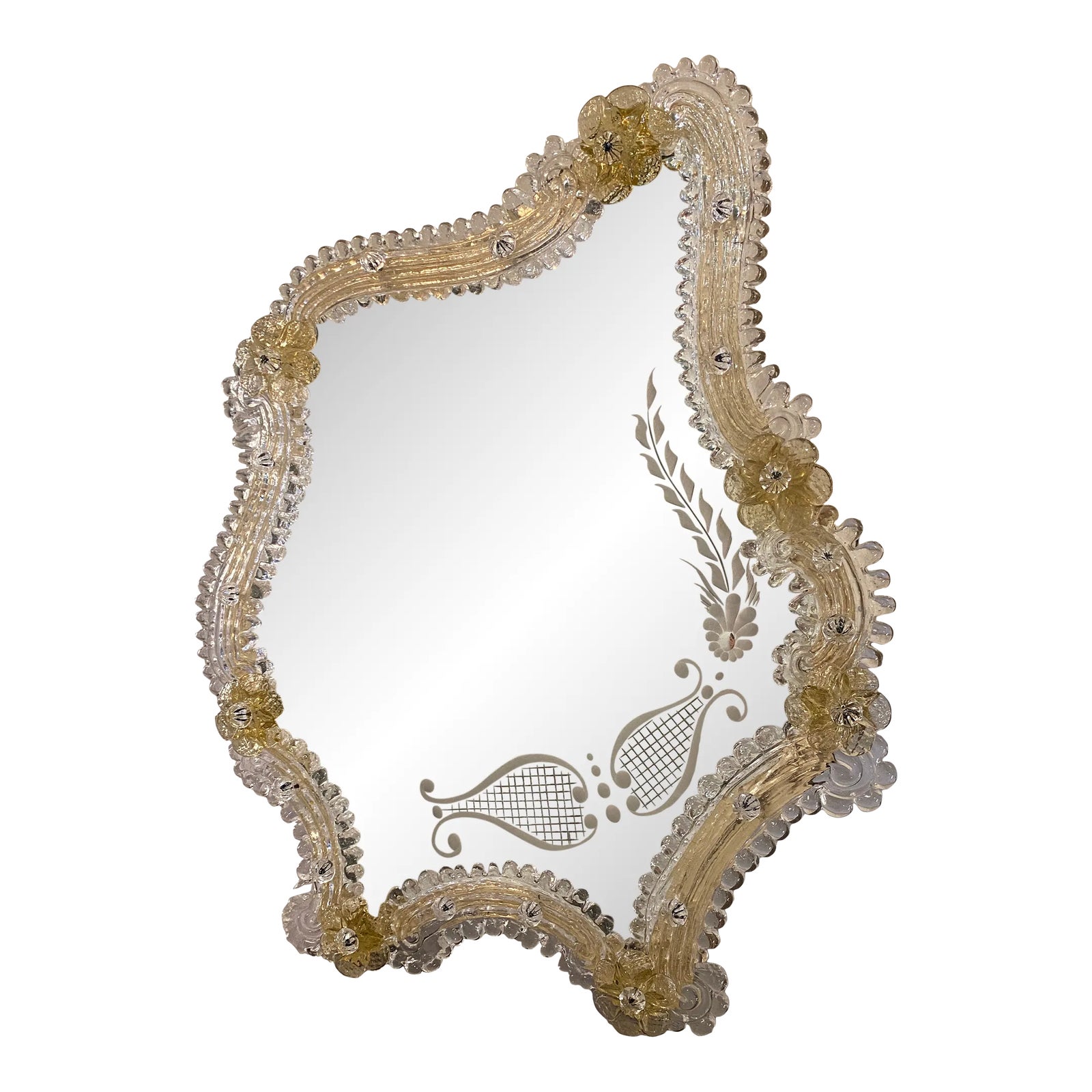 Contemporary Venetian Table Mirror Frame With Trasparents and Gold-Leaf ...