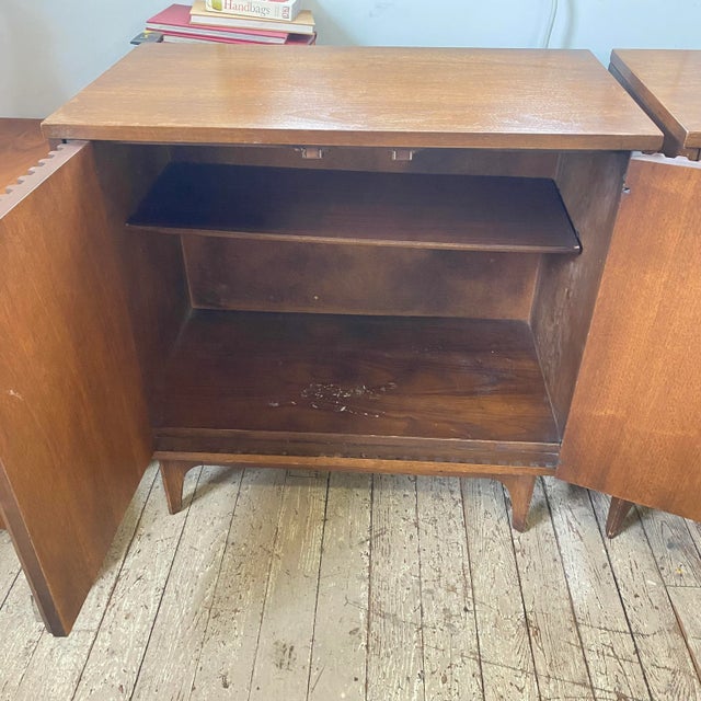 Broyhill Brasilia Cabinets Fluted Walnut Storage Chest Mid Century ...