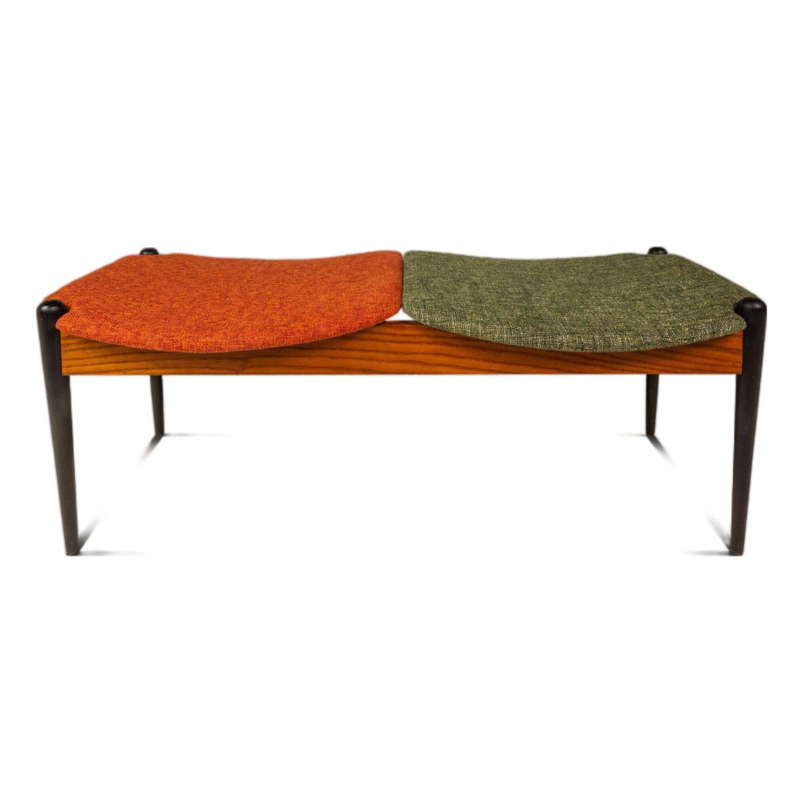 Rare Mid-Century Modern Two Seater Sculpted Bench in Oak & New Two ...