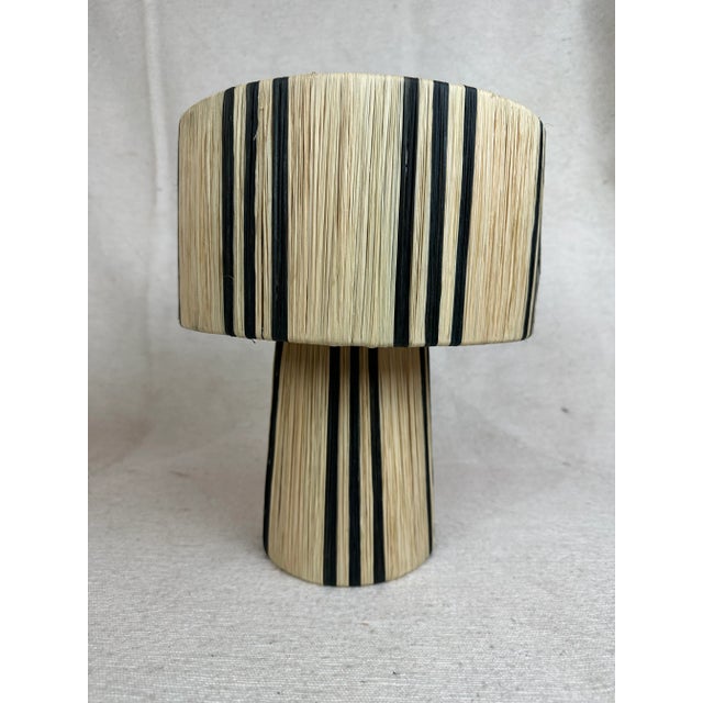 21st Century Black Raffia Table Lamp | Chairish