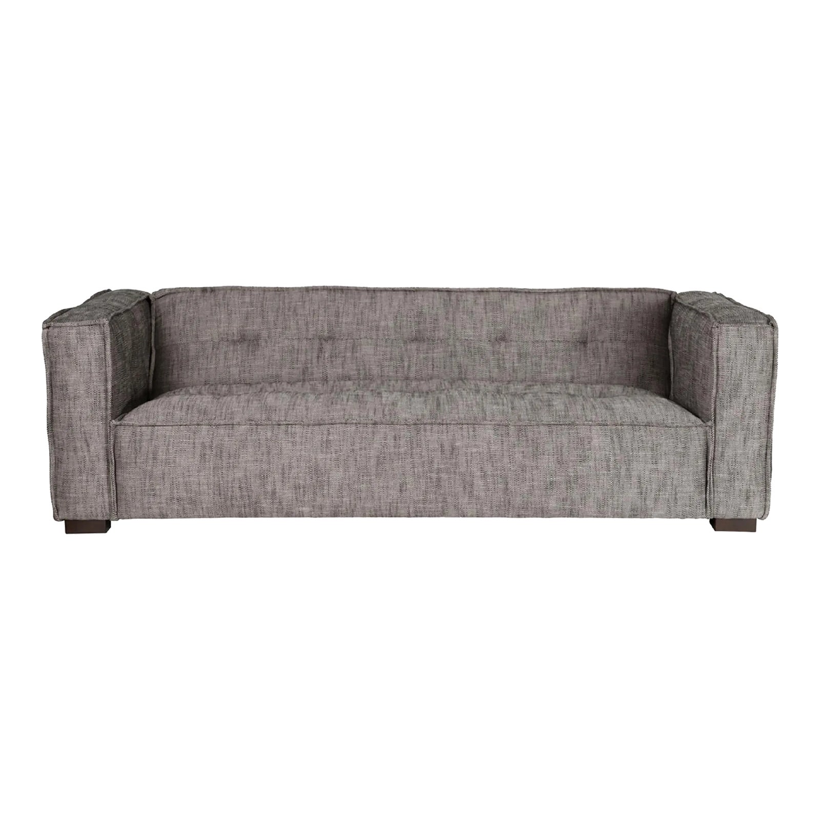 Luka Grey Squared Tuft Sofa | Chairish