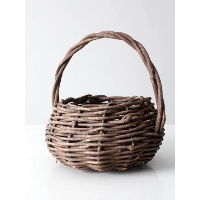 Vintage Rustic Wicker Basket | Chairish