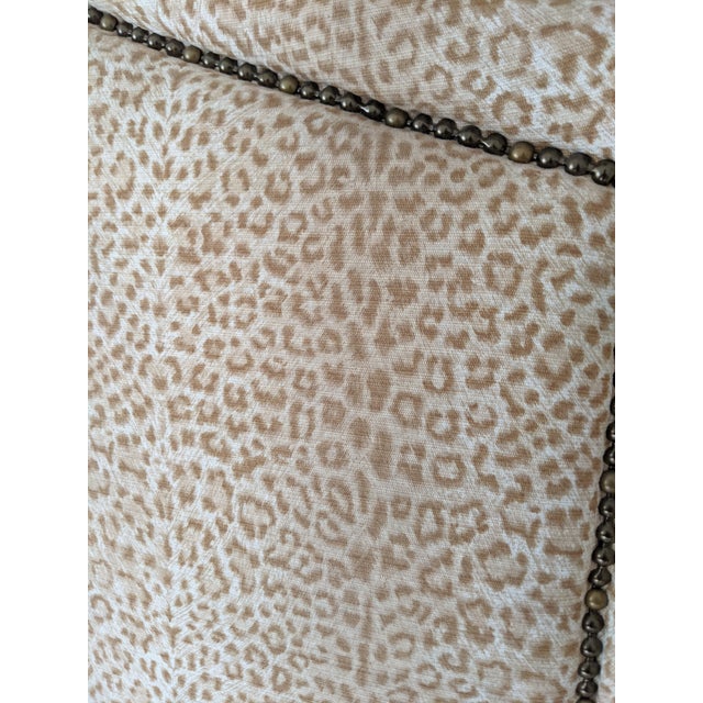 Custom Made Leopard Animal Print Upholstered Queen Headboard | Chairish