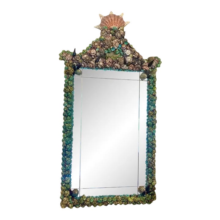 Antique Shell Mirror | Chairish