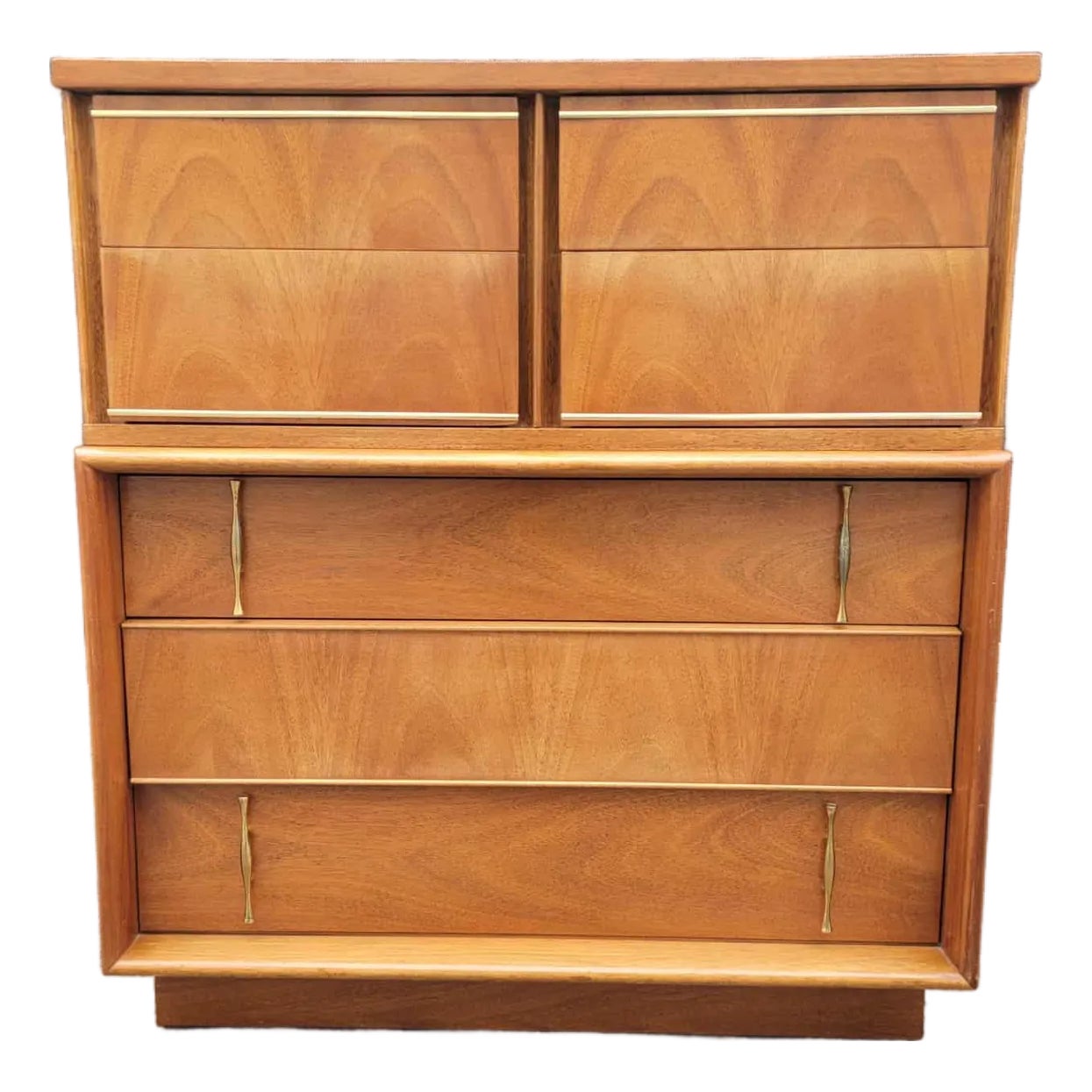 1970s Vintage Mid Century Modern Teak Wood Highboy Dresser | Chairish