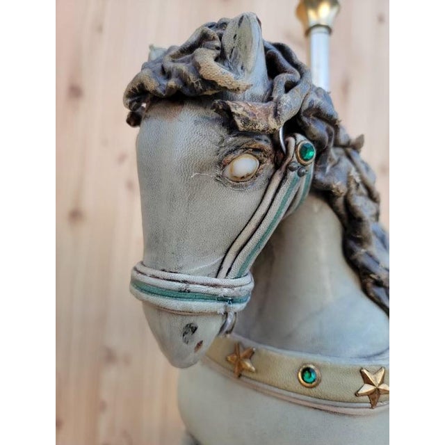 Late 20th Century Vintage Leather Carousel Horse Signed by Teresa ...