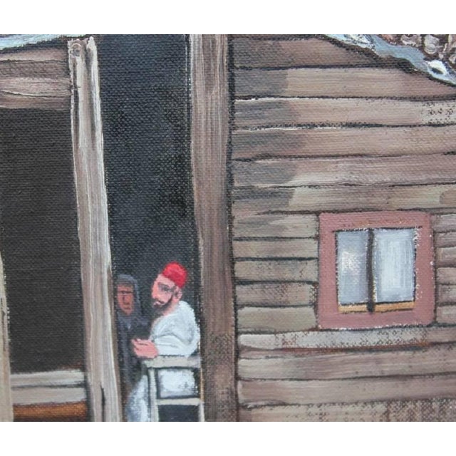 "Istanbul Tenement" Architectural Yellow Toned Painting | Chairish