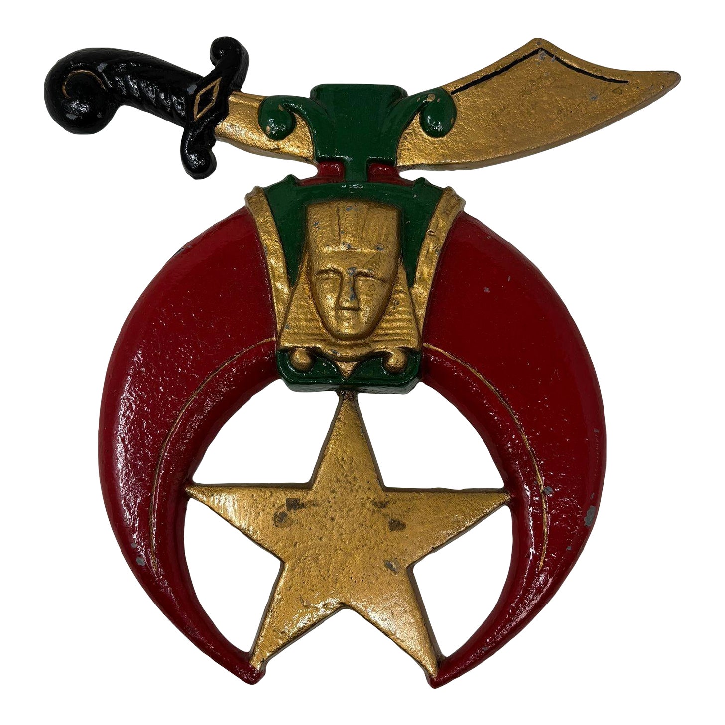Large Crescent and Scimitar Masonic Shriners Cast Emblem Wall Plaque ...