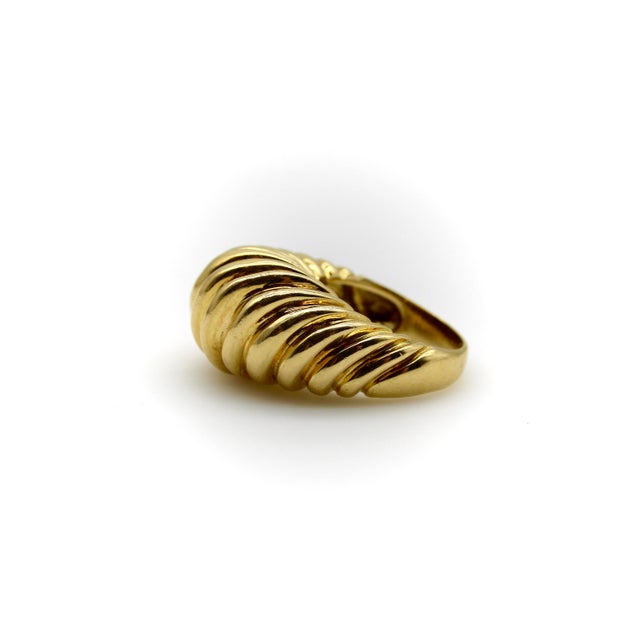 1970s Tiffany & Co. 18k Gold Fluted Dome Ring, Size 8 | Chairish