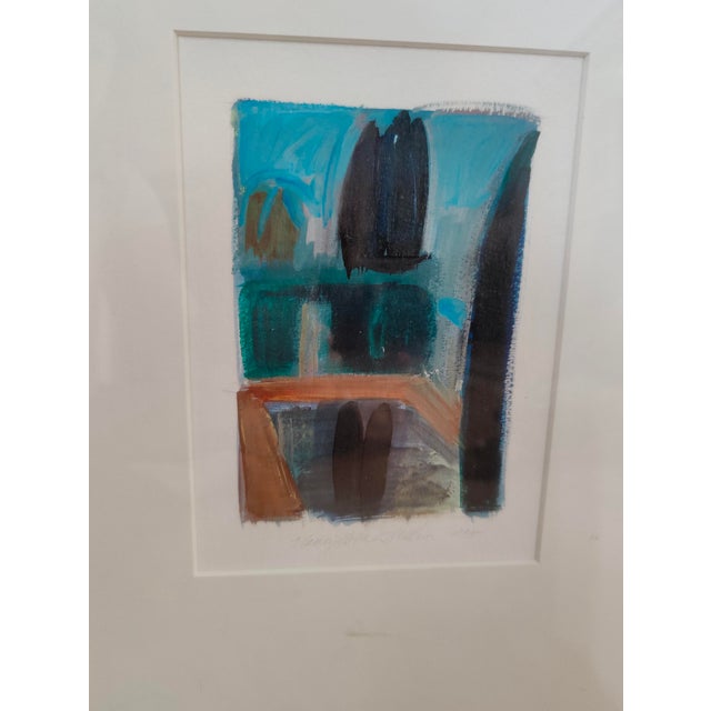 1995 Original Abstract Painting Signed Nancy Tokar Miller, Framed ...