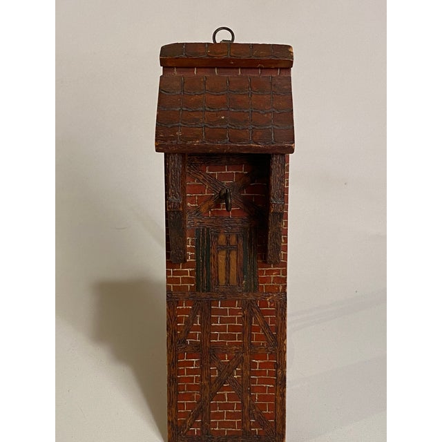 1910s Pyro Art Tudor Timber and Brick Key Hanger | Chairish