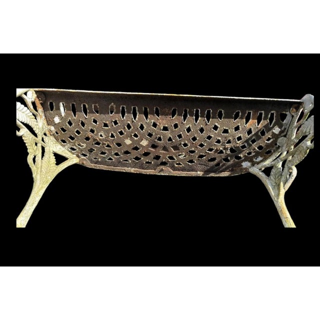 Antique Victorian Kramer Bros Cast Iron Fern Decorated Garden Bench ...