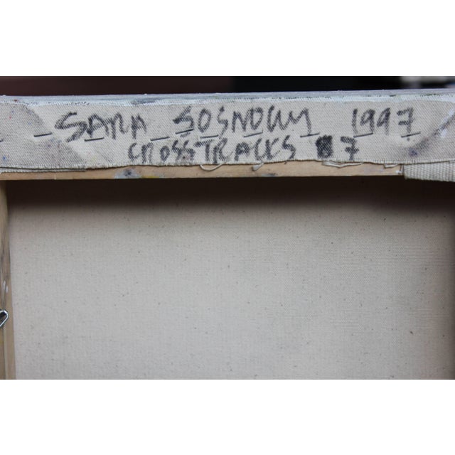 1990s Contemporary "Cross Tracks 7" Geometric Color Wheel Painting ...