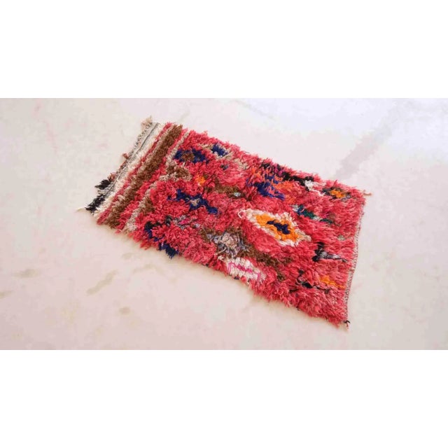 1990’s Moroccan Tribal Small Wool Rug - 3.6 X 1.87 Ft | Chairish