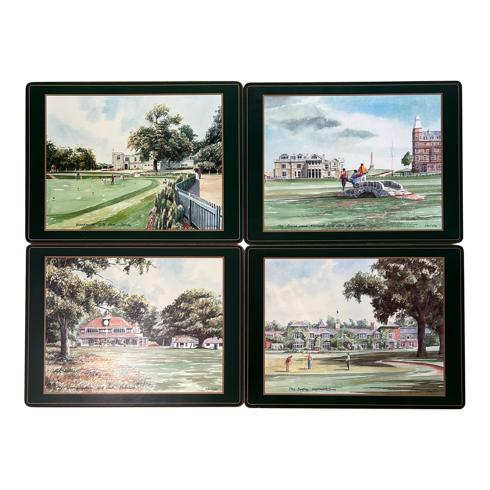 1970’s Pimpernel Cork Placemats Featuring David Wilcox Famous Golf ...