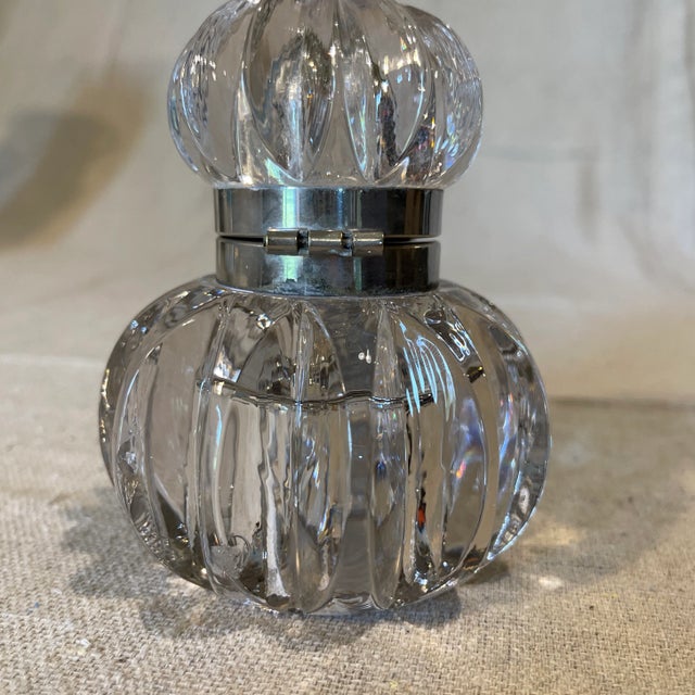 Antique Crystal Glass Inkwell | Chairish