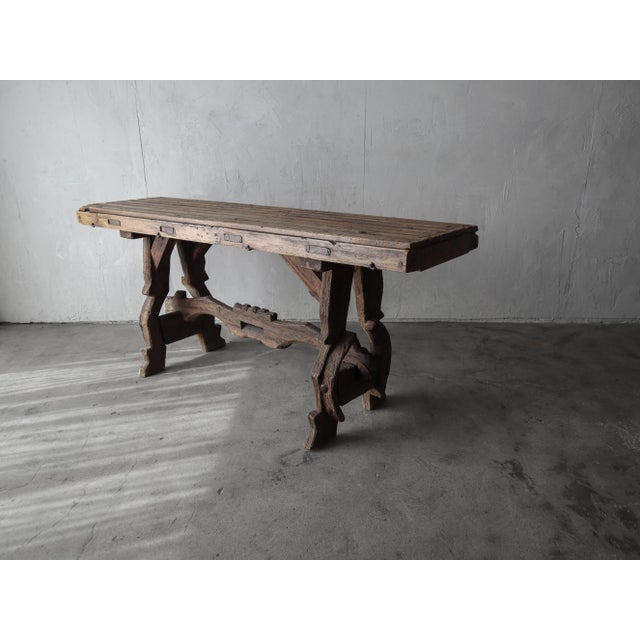 Rustic Antique Console Table | Chairish