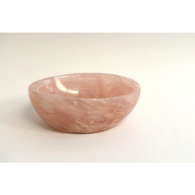 Late 20th Century Rose Quartz Bowl | Chairish