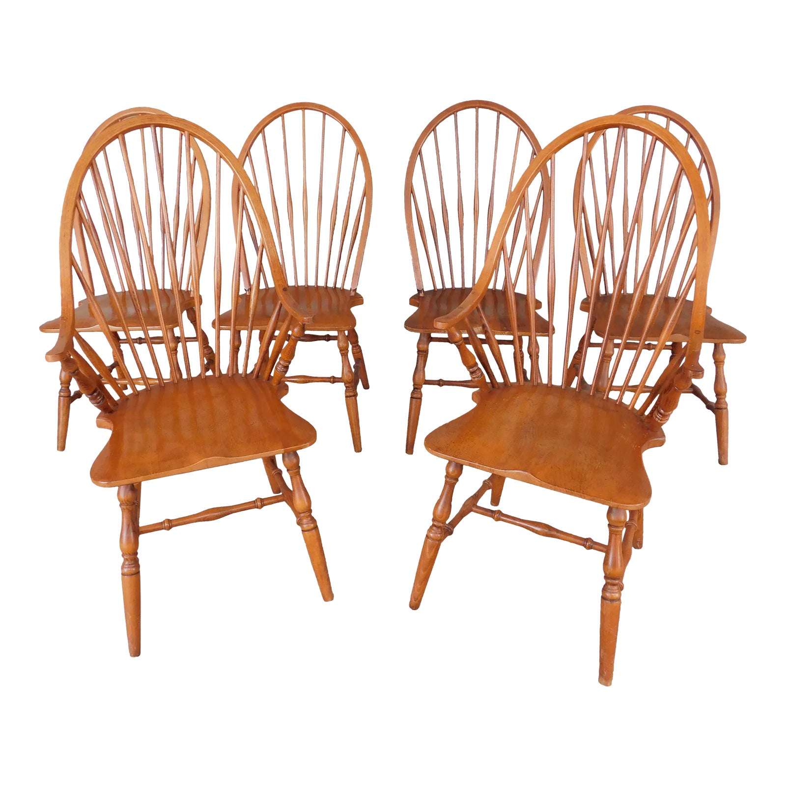 Bow Back Windsor Style Chairs - Set of 6 | Chairish