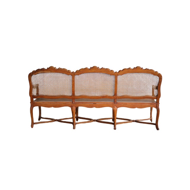 18th Century French Caned Bench | Chairish